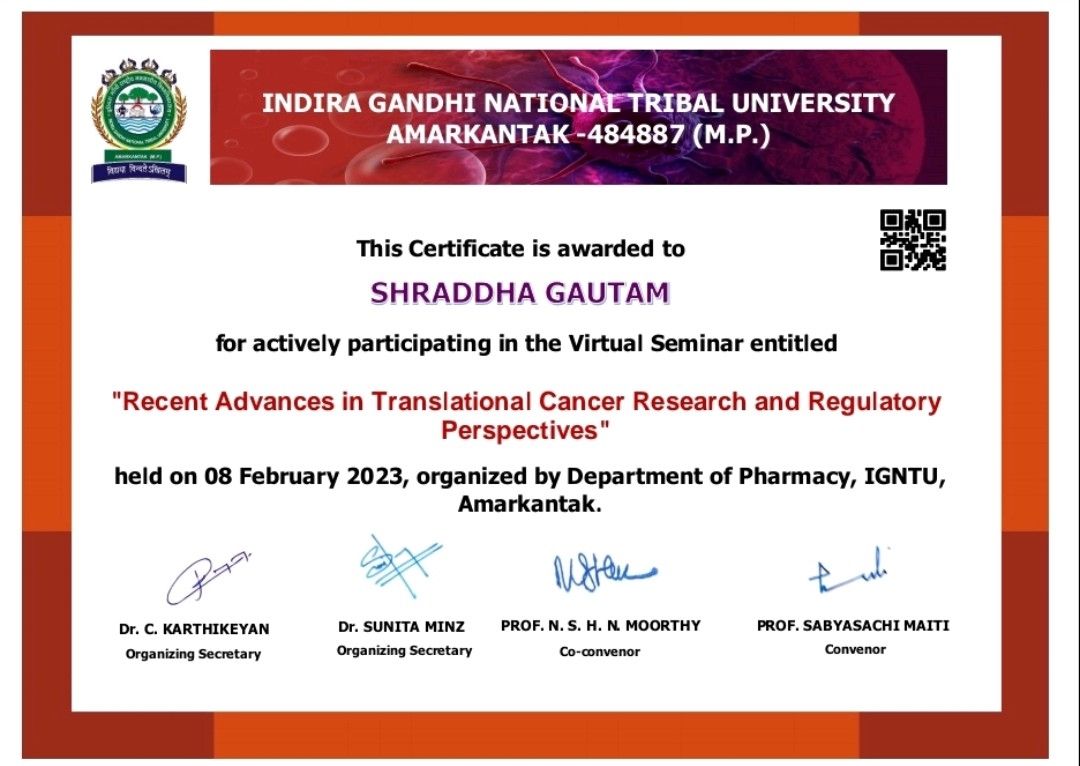 shraddha gautam on LinkedIn: A webinar on Recent advances in ... shraddha gautam on LinkedIn: A webinar on Recent advances in ...