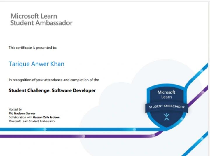 Tarique Anwer Khan on LinkedIn: #microsoftlearn #technology #learn Tarique Anwer Khan on LinkedIn: #microsoftlearn #technology #learn