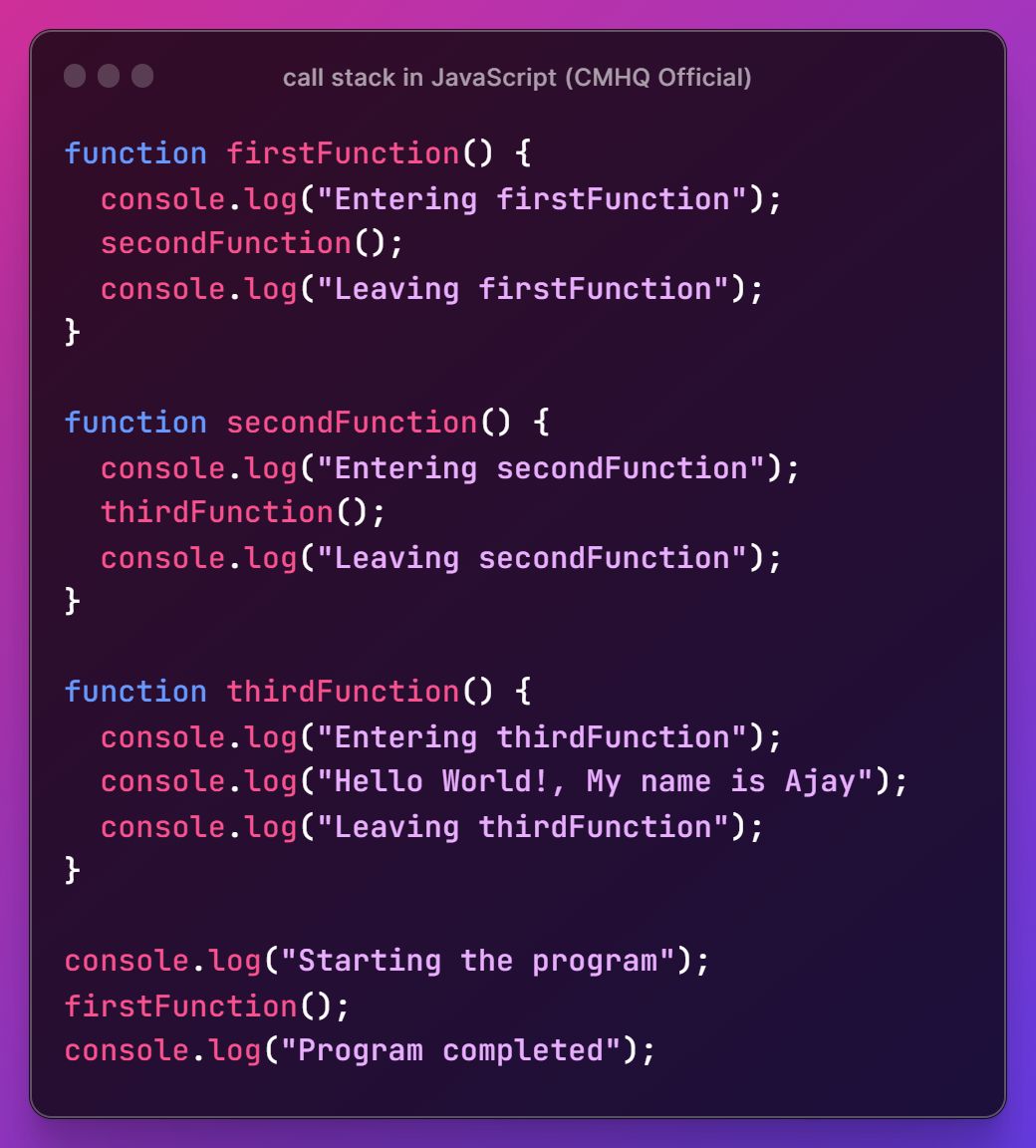 Exploring the JavaScript Call Stack | Ajay Dhangar posted on the topic ... Exploring the JavaScript Call Stack | Ajay Dhangar posted on the topic ...