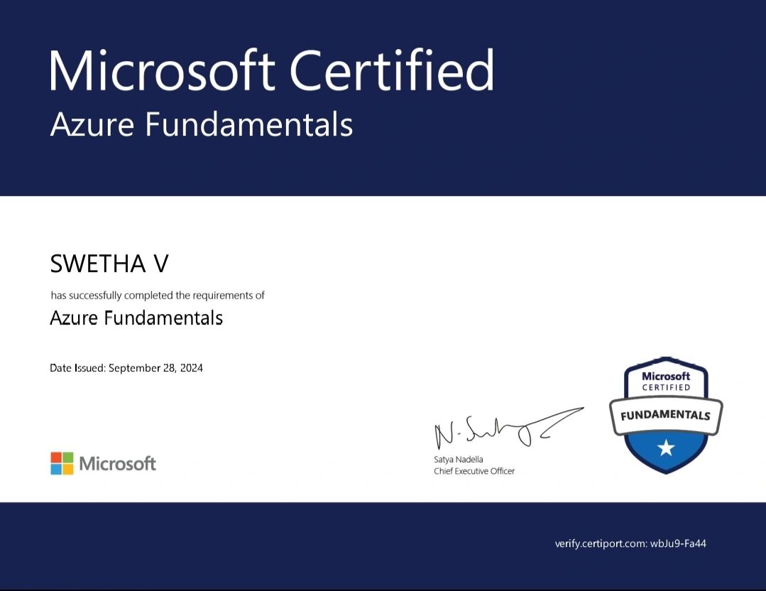 Swetha V on LinkedIn: Excited to share that I've successfully completed ... Swetha V on LinkedIn: Excited to share that I've successfully completed ...