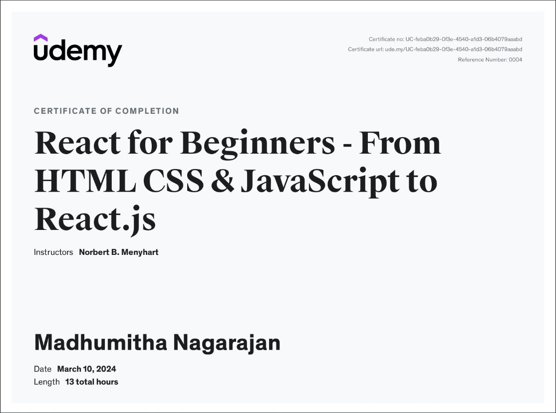 Madhumitha Nagarajan on LinkedIn: #reactjs Madhumitha Nagarajan on LinkedIn: #reactjs