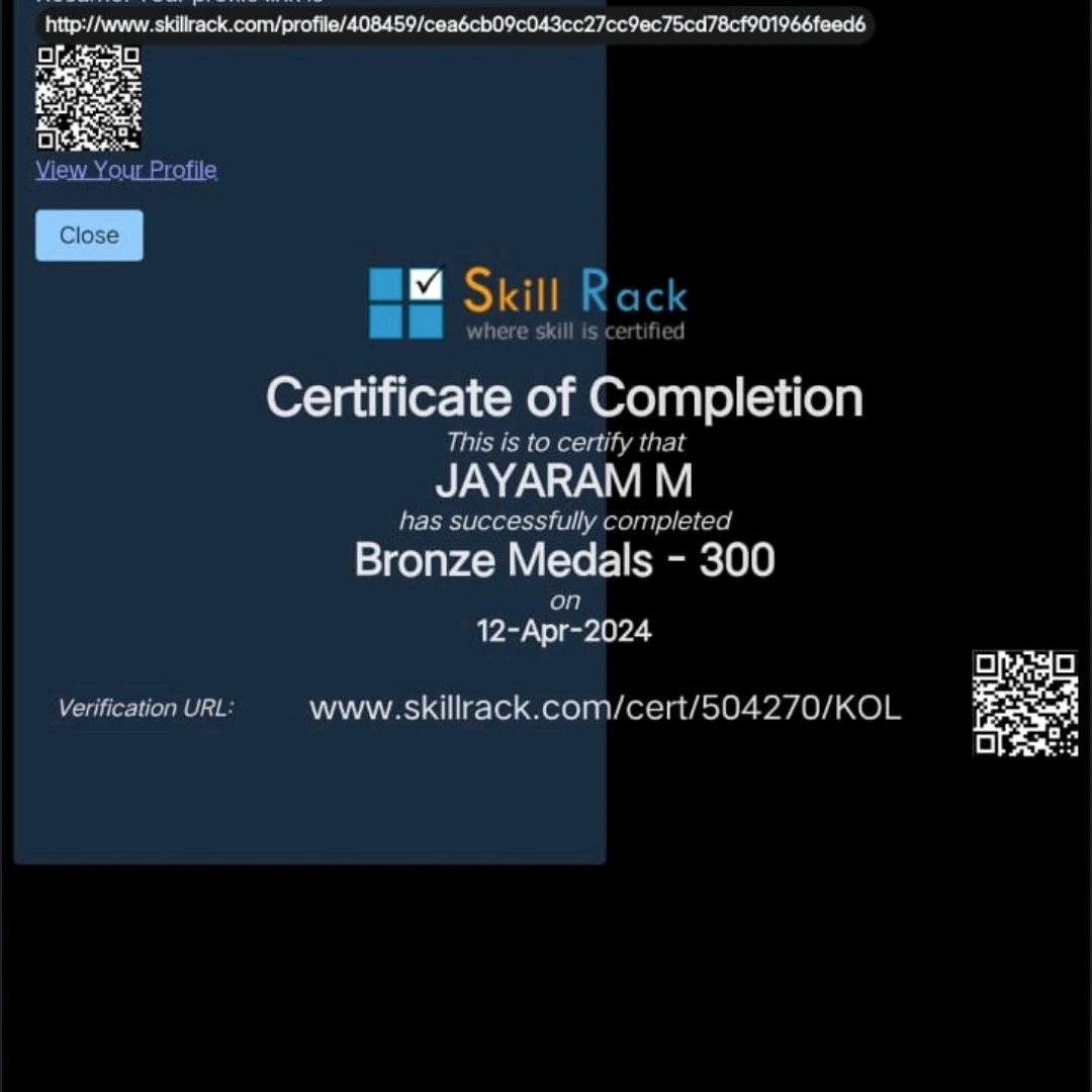 Jayaram M on LinkedIn: #skillrack #coding #problemsolving Jayaram M on LinkedIn: #skillrack #coding #problemsolving