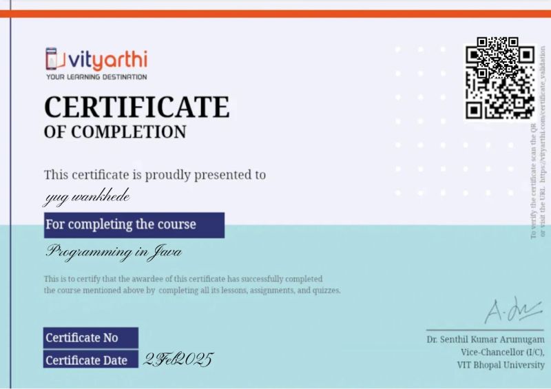 #java #programming #learning #vityarthi #softwaredevelopment | Yug Wankhede #java #programming #learning #vityarthi #softwaredevelopment | Yug Wankhede
