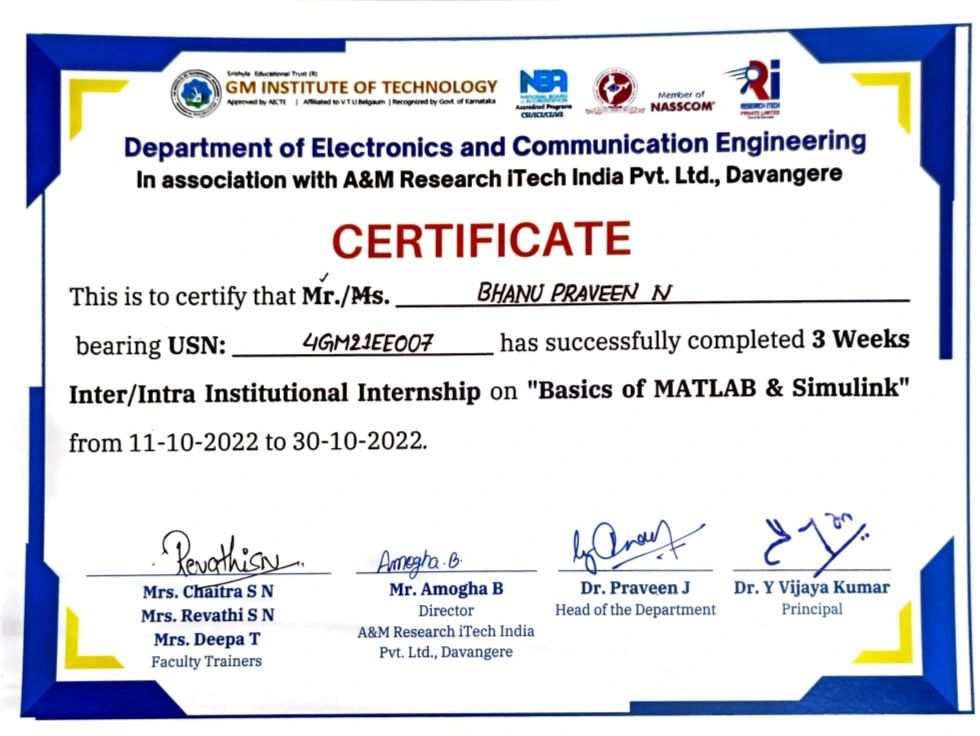 Bhanu Praveen N on LinkedIn: #matlab #simulink #internship #analytic # ... Bhanu Praveen N on LinkedIn: #matlab #simulink #internship #analytic # ...