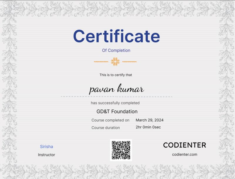 Completed GD&T foundation course | Pavan kumar Bandla posted on the ... Completed GD&T foundation course | Pavan kumar Bandla posted on the ...