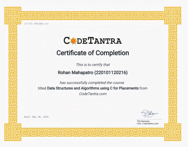 #certification #datastructures #codetantra #learning #programming ... #certification #datastructures #codetantra #learning #programming ...