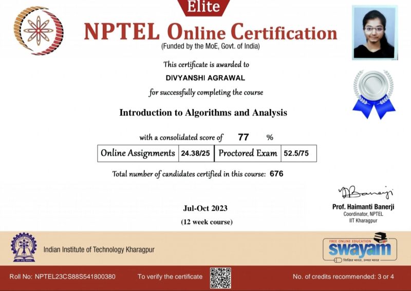 #dsa #nptel #algorithms #daa | Divyanshi Agrawal #dsa #nptel #algorithms #daa | Divyanshi Agrawal