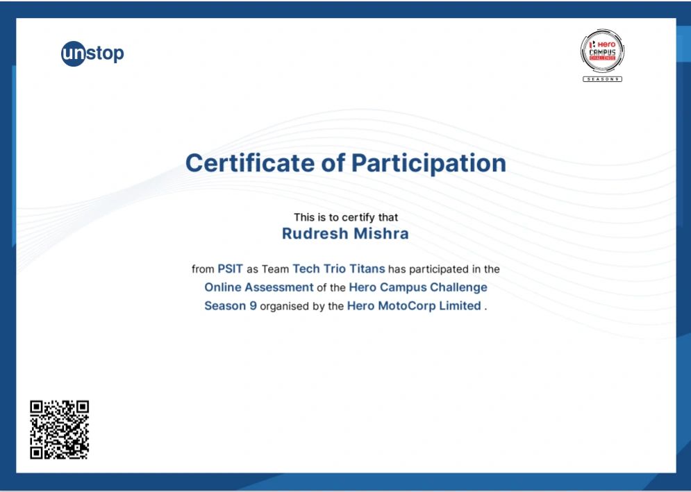 Rudresh Mishra on LinkedIn: #herocampuschallenge #achievementunlocked Rudresh Mishra on LinkedIn: #herocampuschallenge #achievementunlocked