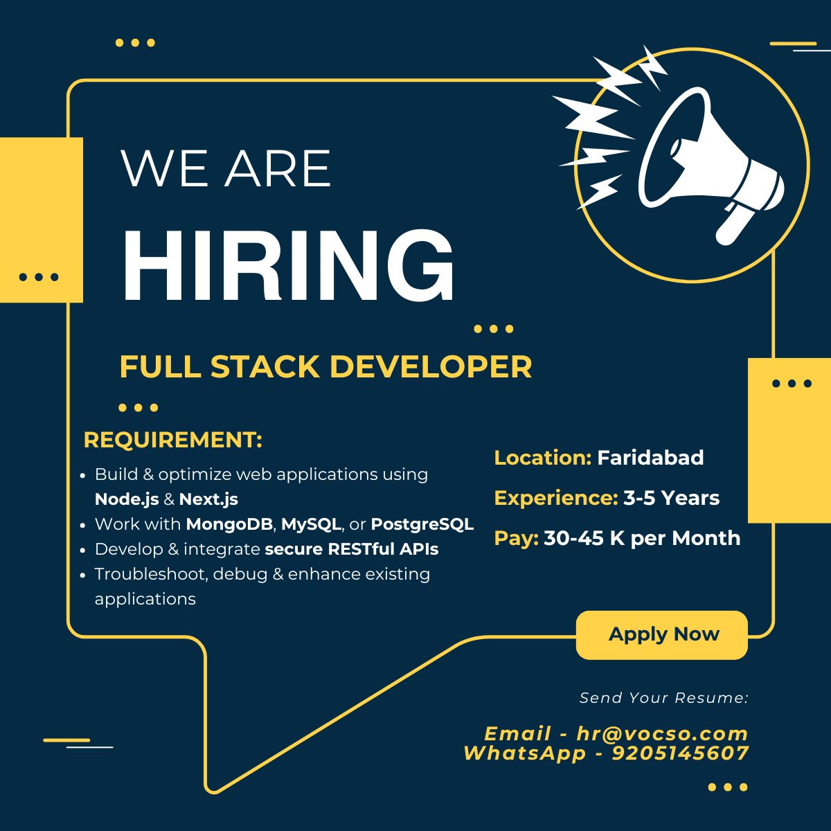 #hiring #fullstackdeveloper #nodejs #nextjs #webdevelopment #jobopening ... #hiring #fullstackdeveloper #nodejs #nextjs #webdevelopment #jobopening ...