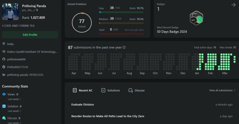 Prithviraj Panda on LinkedIn: #leetcode75 #leetcode75 #codenewbie #dsa ... Prithviraj Panda on LinkedIn: #leetcode75 #leetcode75 #codenewbie #dsa ...