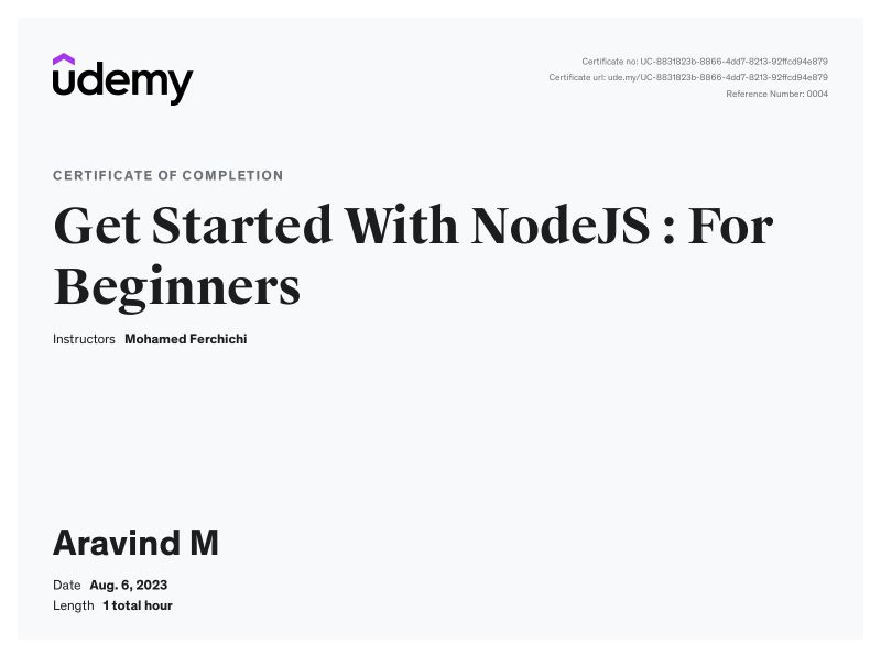 Aravind M on LinkedIn: #nodejs #learningjourney #udemycertificate Aravind M on LinkedIn: #nodejs #learningjourney #udemycertificate