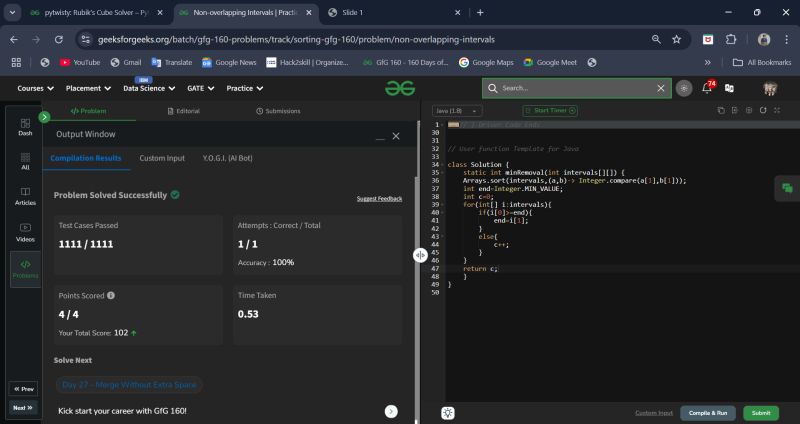 #geekstreak2025 #gfg160 #dsa #coding #problemsolving #greedy #intervals ... #geekstreak2025 #gfg160 #dsa #coding #problemsolving #greedy #intervals ...
