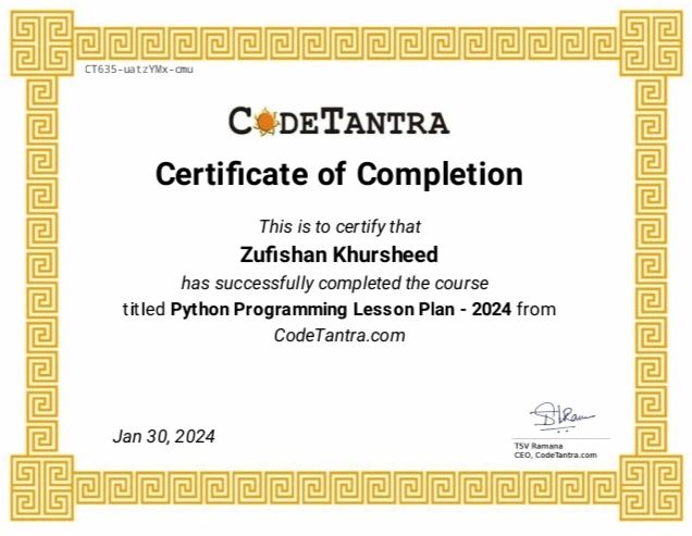 Zufishan Khursheed on LinkedIn: #codetantra #pythonprogramming Zufishan Khursheed on LinkedIn: #codetantra #pythonprogramming