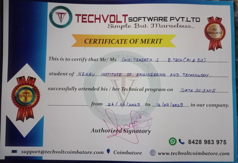 Giriprasath S on LinkedIn: #datascience #internship #techvolt # ... Giriprasath S on LinkedIn: #datascience #internship #techvolt # ...