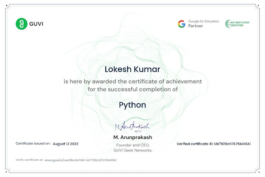 Lokesh Kumar on LinkedIn: #pythonprogramming #onlinelearning # ... Lokesh Kumar on LinkedIn: #pythonprogramming #onlinelearning # ...