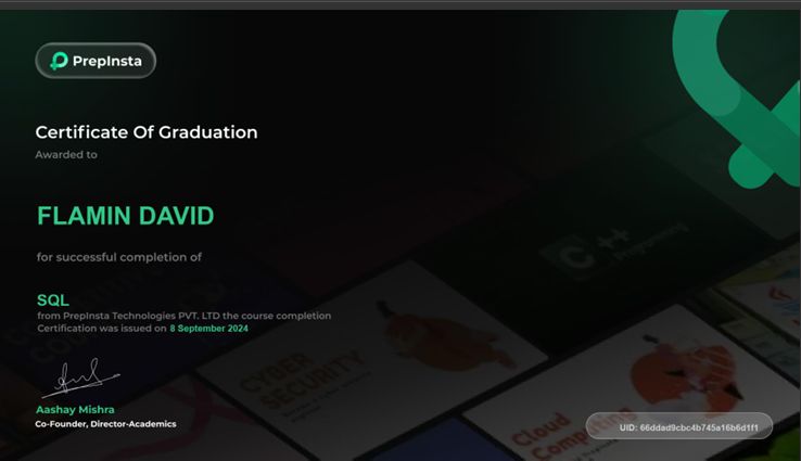 FLAMIN DAVID on LinkedIn: #sql #datamanagement #continuouslearning FLAMIN DAVID on LinkedIn: #sql #datamanagement #continuouslearning