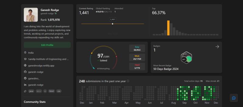 Ganesh Rodge on LinkedIn: #leetcode #codingjourney #consistency #dsa # ... Ganesh Rodge on LinkedIn: #leetcode #codingjourney #consistency #dsa # ...