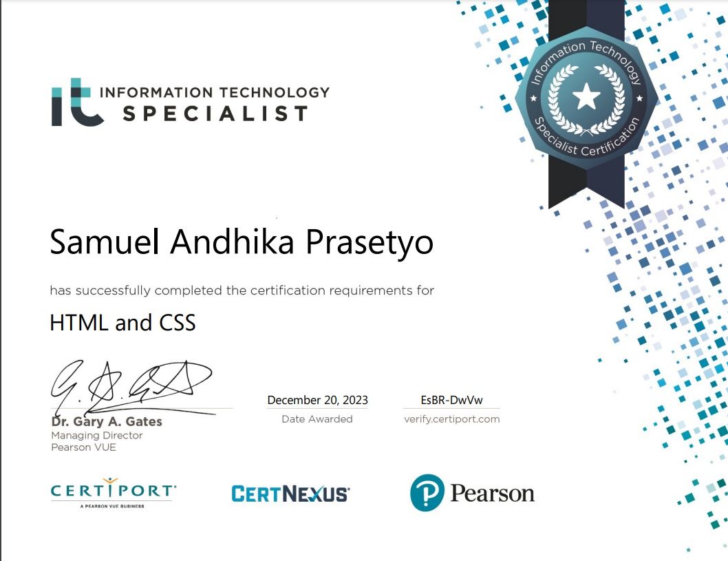 Samuel Andhika on LinkedIn: HTML and CSS Samuel Andhika on LinkedIn: HTML and CSS
