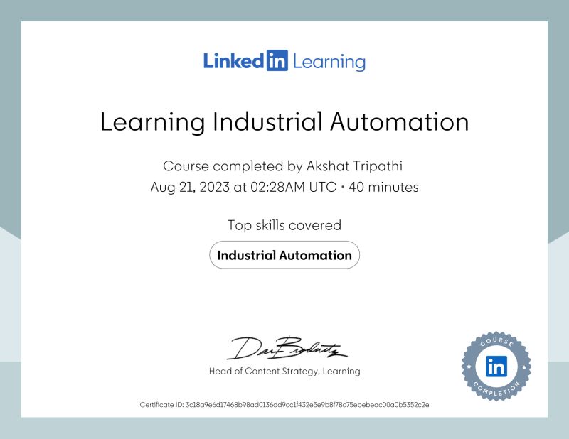 Akshat Tripathi on LinkedIn: Certificate of Completion Akshat Tripathi on LinkedIn: Certificate of Completion