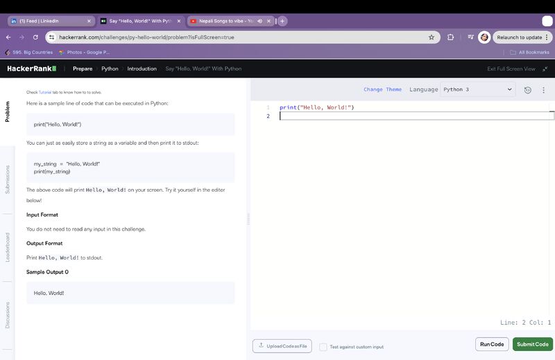 Sanjana Thakur on LinkedIn: #python #hackerrank #day1 #pythonchallenge ... Sanjana Thakur on LinkedIn: #python #hackerrank #day1 #pythonchallenge ...