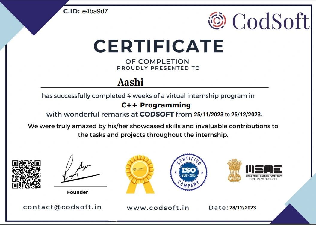 Aashi Aggarwal on LinkedIn: #codsoftinternship #codsoft Aashi Aggarwal on LinkedIn: #codsoftinternship #codsoft