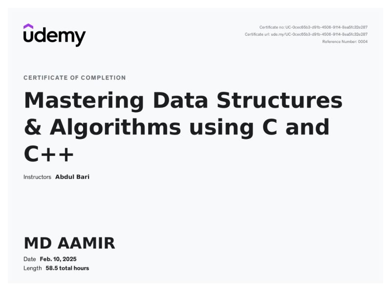 MD AAMIR on LinkedIn: #datastructures #algorithms #cprogramming # ... MD AAMIR on LinkedIn: #datastructures #algorithms #cprogramming # ...