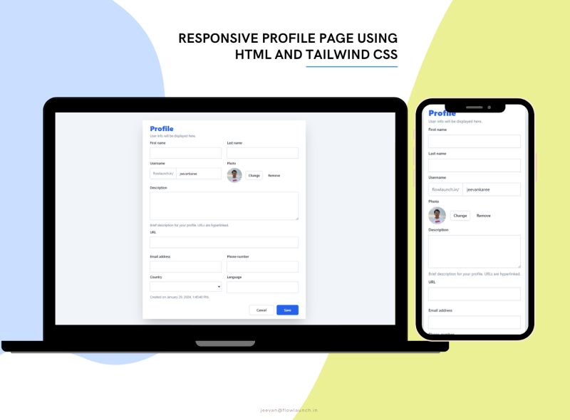 How to create a profile page with Tailwind CSS | Jeevan Kumar Karee 🔥 ... How to create a profile page with Tailwind CSS | Jeevan Kumar Karee 🔥 ...