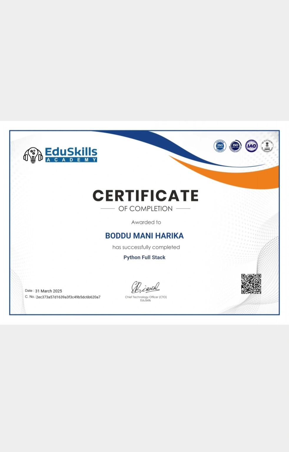 #python #fullstackdevelopment #internship #eduskills | Mani Harika Boddu #python #fullstackdevelopment #internship #eduskills | Mani Harika Boddu