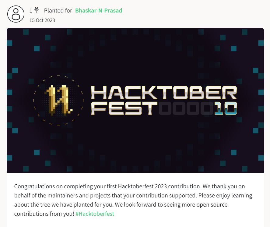 Bhaskar N Prasad on LinkedIn: #hacktoberfest #opensource # ... Bhaskar N Prasad on LinkedIn: #hacktoberfest #opensource # ...