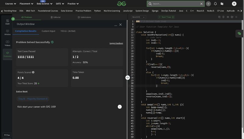 #160daysofcode #coding #geeksforgeeks #java #problemsolving ... #160daysofcode #coding #geeksforgeeks #java #problemsolving ...