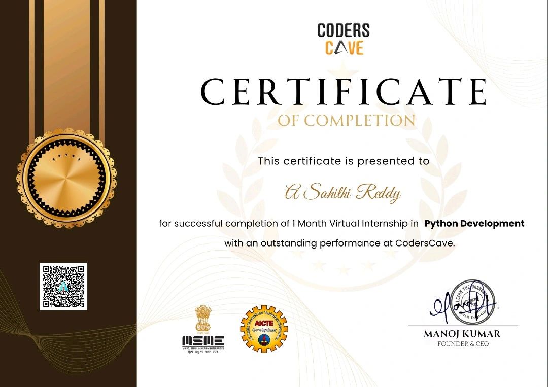 A.Sahithi Reddy on LinkedIn: #coderscave #python A.Sahithi Reddy on LinkedIn: #coderscave #python