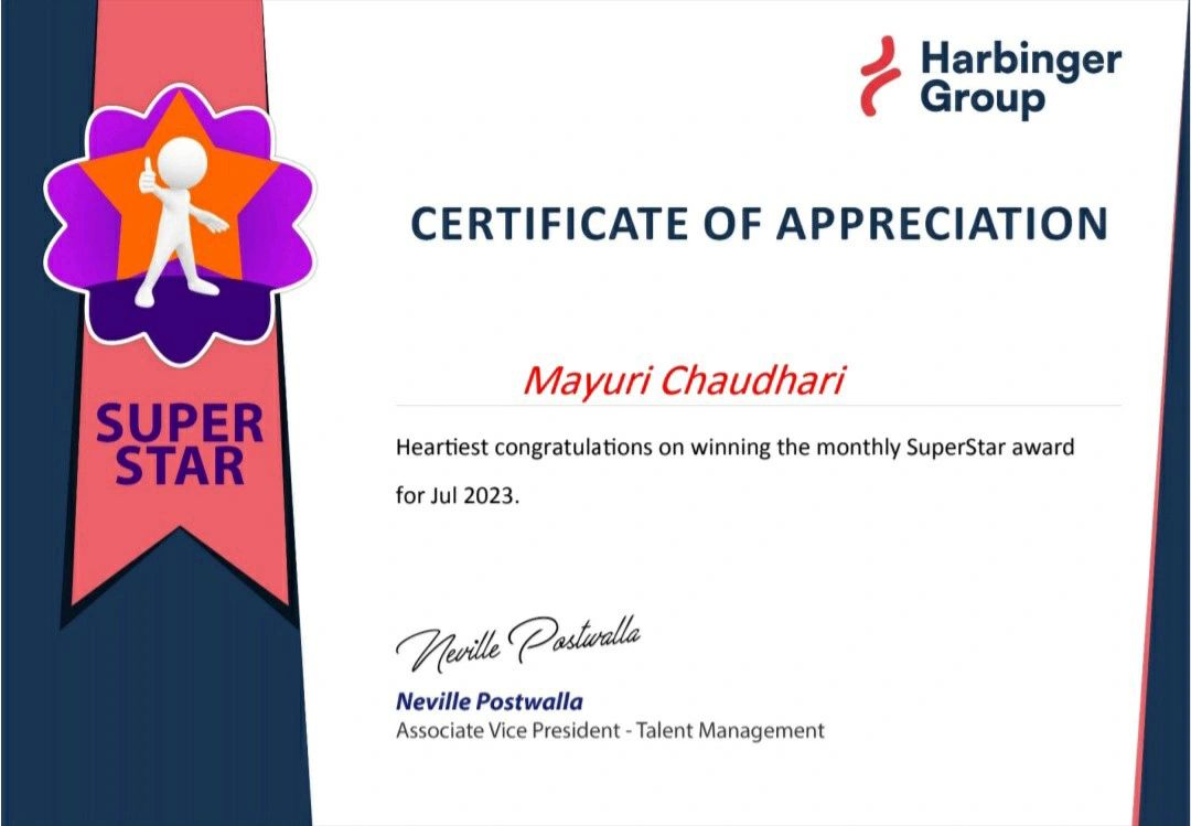 #superstarofthemonth #harbingergroup #superstar | Mayuri Chaudhari | 12 ... #superstarofthemonth #harbingergroup #superstar | Mayuri Chaudhari | 12 ...
