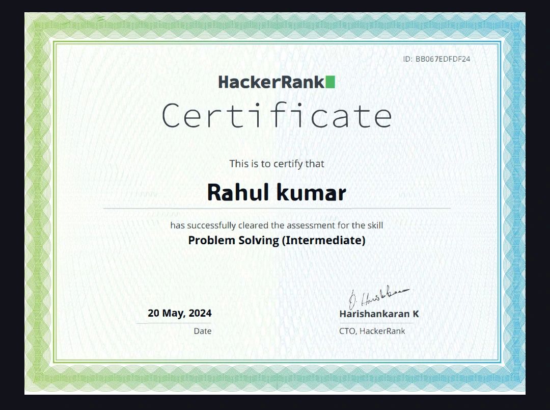 Rahul kumar on LinkedIn: #hackerrank #problemsolving #algorithms # ... Rahul kumar on LinkedIn: #hackerrank #problemsolving #algorithms # ...