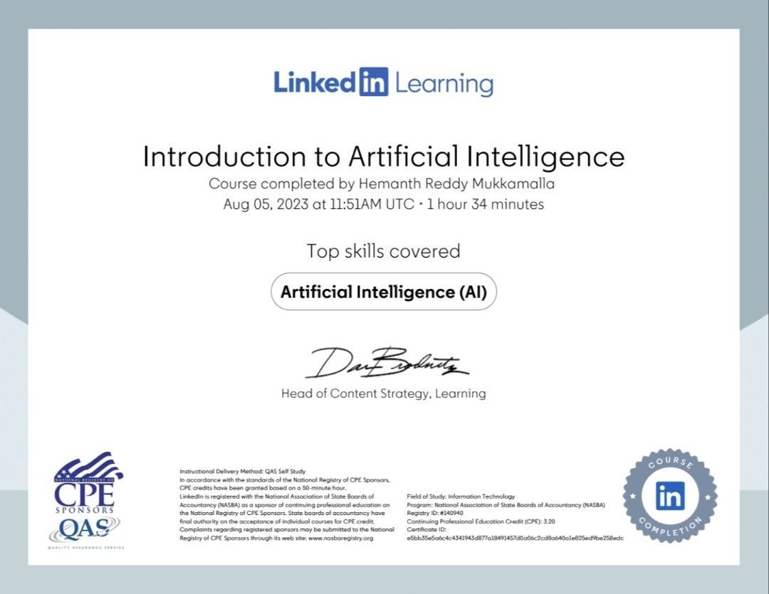 Hemanth Reddy Mukkamalla on LinkedIn: #artificialintelligence # ... Hemanth Reddy Mukkamalla on LinkedIn: #artificialintelligence # ...