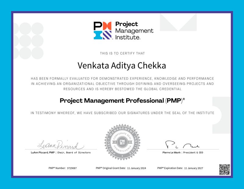 aditya venkata on LinkedIn: Good way to Kick start the 2024 with PMP ... aditya venkata on LinkedIn: Good way to Kick start the 2024 with PMP ...