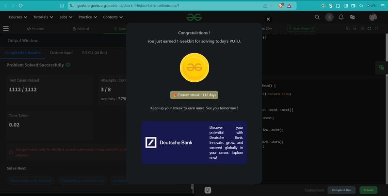 MOHAMMAD KAVISH on LinkedIn: #geekstreak2024 #palindromelinkedlist # ... MOHAMMAD KAVISH on LinkedIn: #geekstreak2024 #palindromelinkedlist # ...