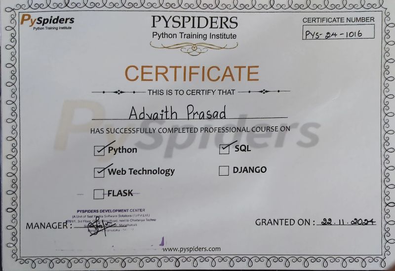 ADVAITH PRASAD on LinkedIn: #pythonfullstack #webdevelopment #pyspider ADVAITH PRASAD on LinkedIn: #pythonfullstack #webdevelopment #pyspider