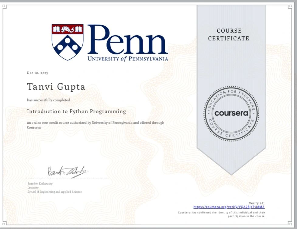 #python #coursera #pythonprogramming #language #skills | Tanvi Gupta #python #coursera #pythonprogramming #language #skills | Tanvi Gupta