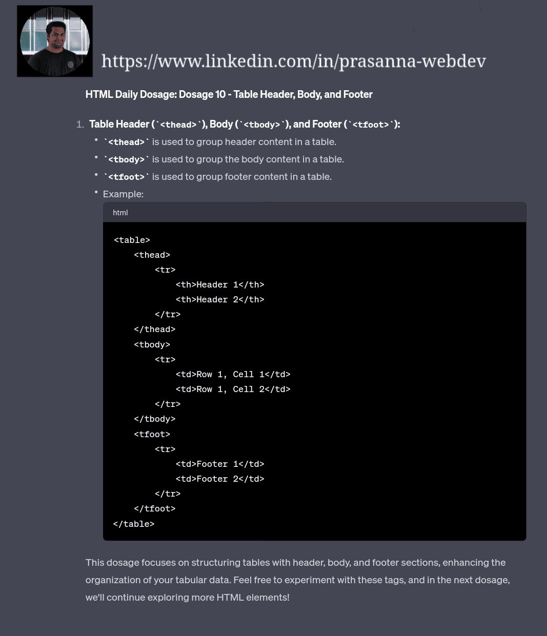 How to refresh HTML tables with dynamic trio | Prasanna D posted on the ... How to refresh HTML tables with dynamic trio | Prasanna D posted on the ...