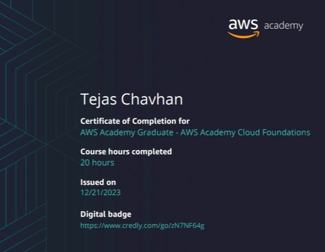 Tejas Chavhan on LinkedIn: #awsacademy #cloudfoundation #certification ... Tejas Chavhan on LinkedIn: #awsacademy #cloudfoundation #certification ...