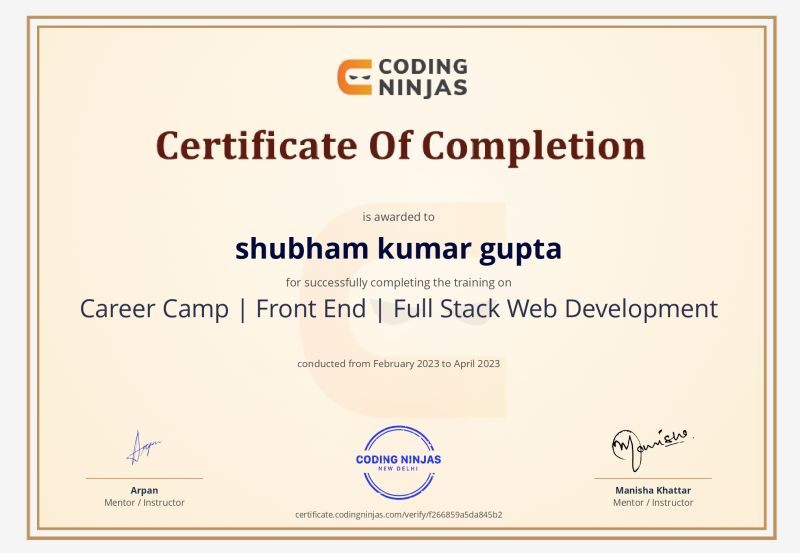 Shubham Gupta on LinkedIn: Coding Ninjas Shubham Gupta on LinkedIn: Coding Ninjas