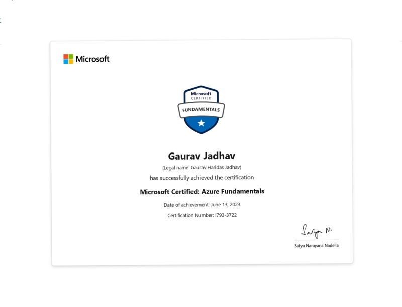 Gaurav Jadhav on LinkedIn: #microsoft #azure #az900 Gaurav Jadhav on LinkedIn: #microsoft #azure #az900