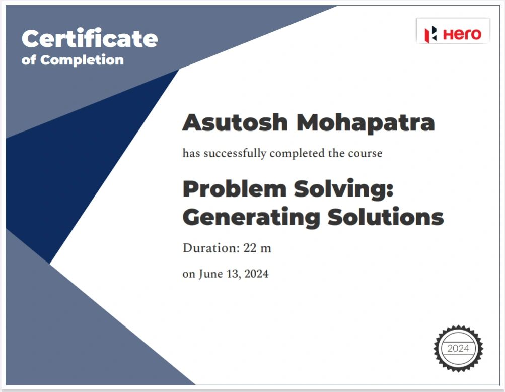 Asutosh Mohapatra on LinkedIn: #problem_solving #generating_solutions # ... Asutosh Mohapatra on LinkedIn: #problem_solving #generating_solutions # ...