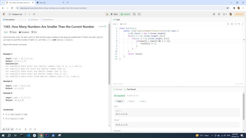 Day 4 of #leetcodechallenge: finding the number of elements smaller ... Day 4 of #leetcodechallenge: finding the number of elements smaller ...