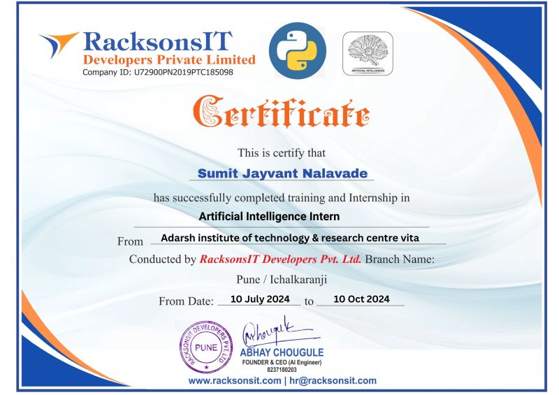 #artificialintelligence #machinelearning | Sumit Nalavade #artificialintelligence #machinelearning | Sumit Nalavade