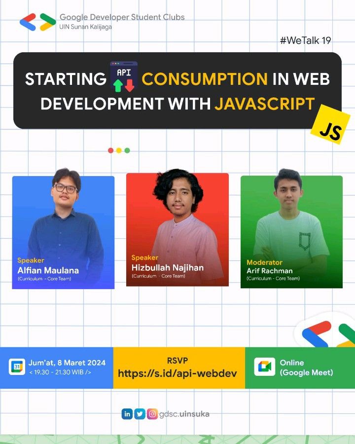 Learn API with javascript at wetalk #19 GDSC UIN | Alfian Maulana ... Learn API with javascript at wetalk #19 GDSC UIN | Alfian Maulana ...