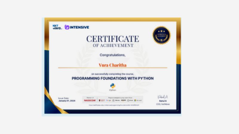 charitha vura on LinkedIn: NxtWave happy learning of python 🤗 and I ... charitha vura on LinkedIn: NxtWave happy learning of python 🤗 and I ...
