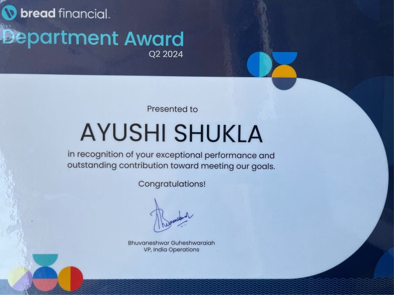Ayushi Shukla on LinkedIn: #recognition #departmentaward # ... Ayushi Shukla on LinkedIn: #recognition #departmentaward # ...