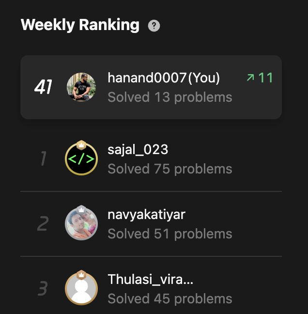 Himanshu Anand on LinkedIn: #leetcode #codingjourney #techgrowth # ... Himanshu Anand on LinkedIn: #leetcode #codingjourney #techgrowth # ...