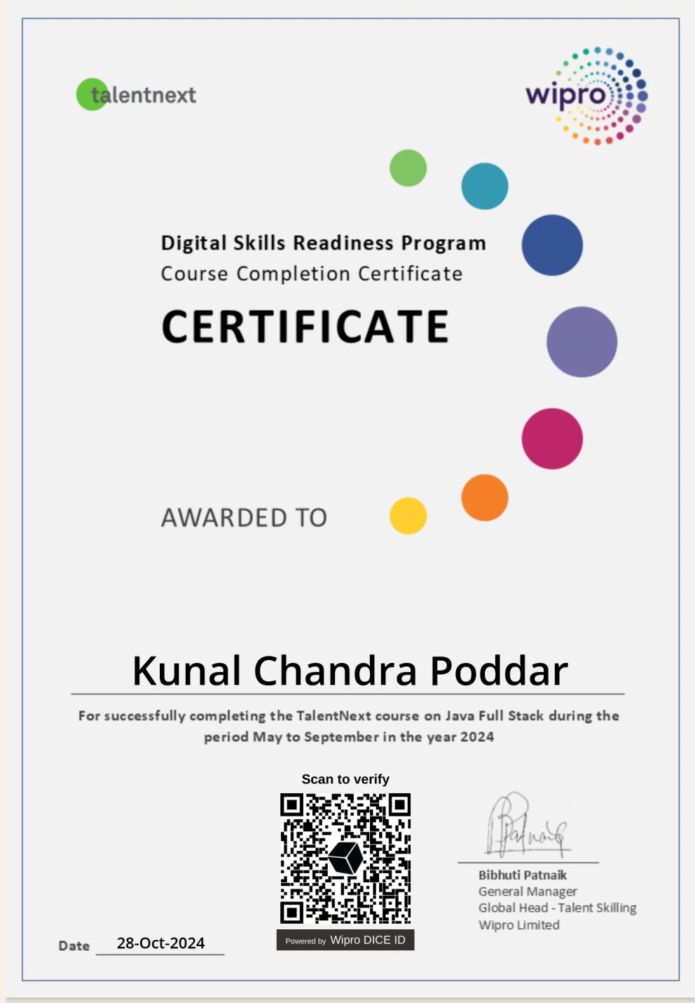 Kunal Chandra Poddar on LinkedIn: #wipro #javafullstack # ... Kunal Chandra Poddar on LinkedIn: #wipro #javafullstack # ...